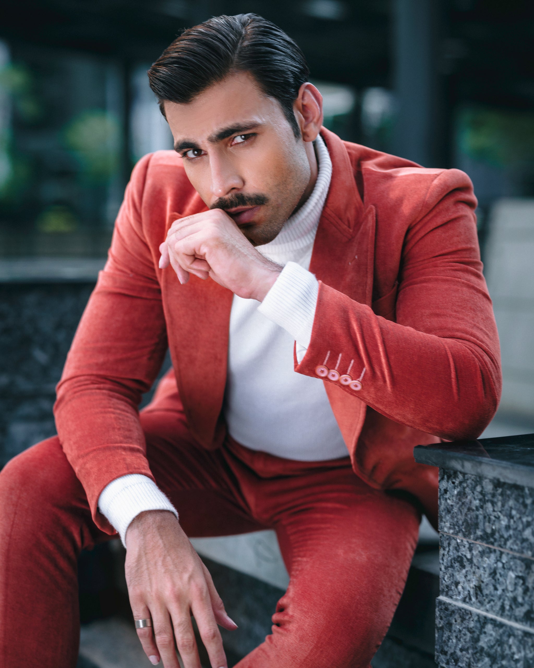 SOIGNÈ | Dark Persimmon Double Button suit – Emraan Rajput